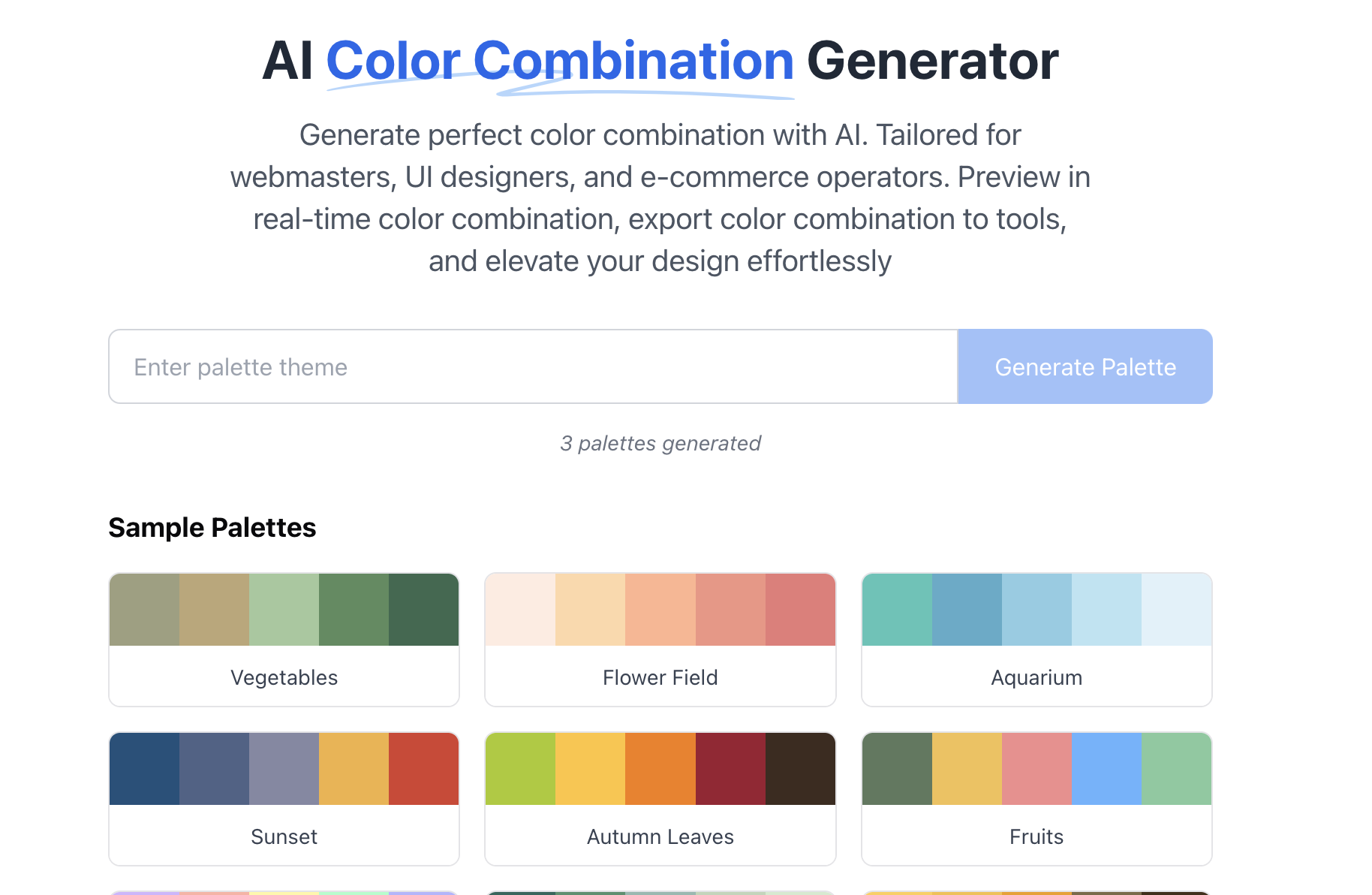 color combination | real timme rendering & export color code